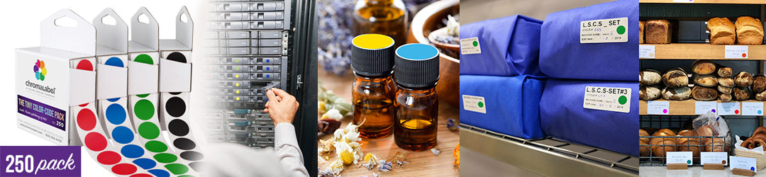 Tiny Color Code Packs: 250 Dots in a Handy Dispenser Box