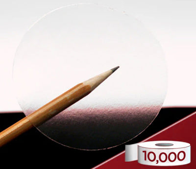 3" Round Mailing Tabs (Crystal-Clear Wafer Seals) 10,000 per Roll