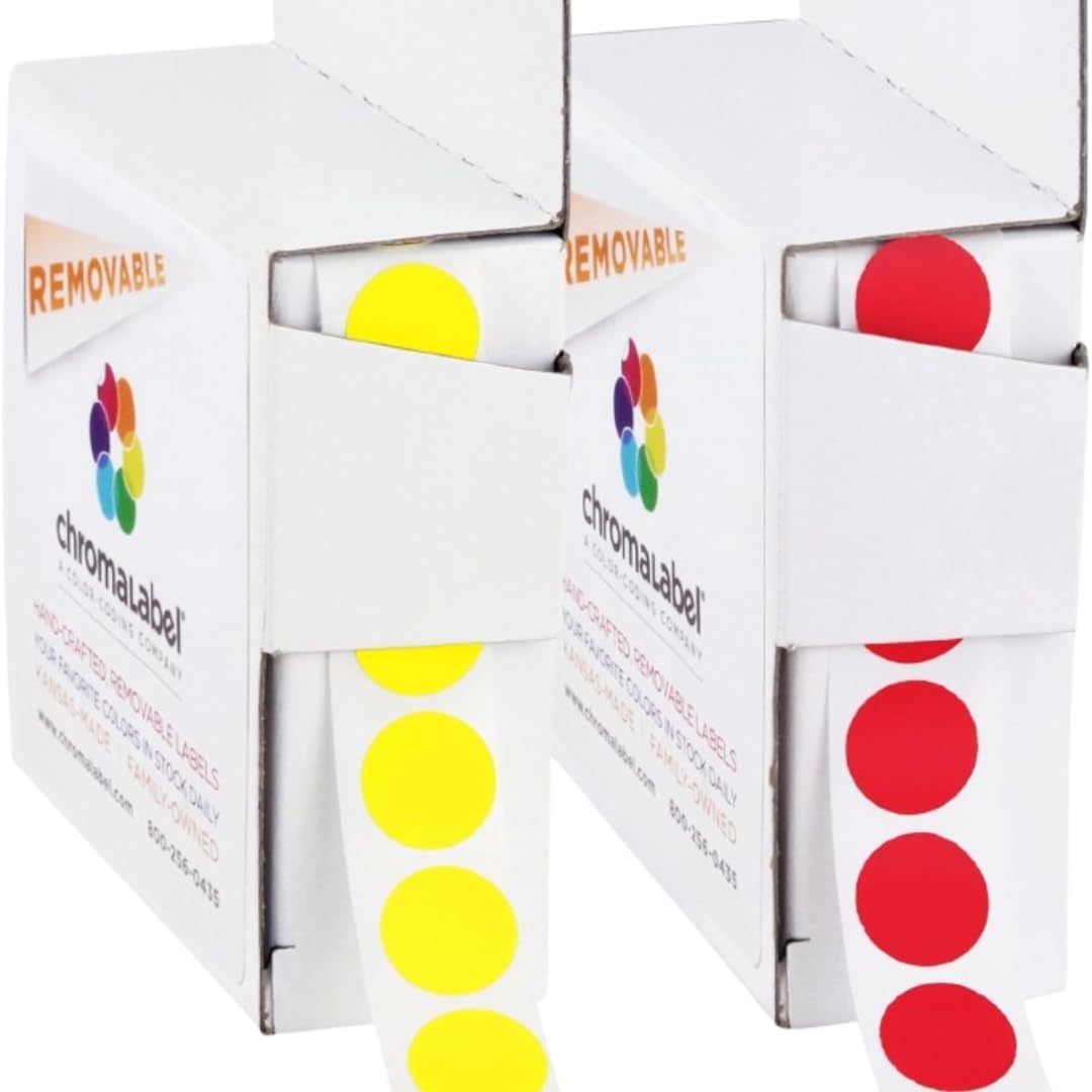 1/4" Label Dots Standard Red and Green Kit | 2,000 Dot Pack