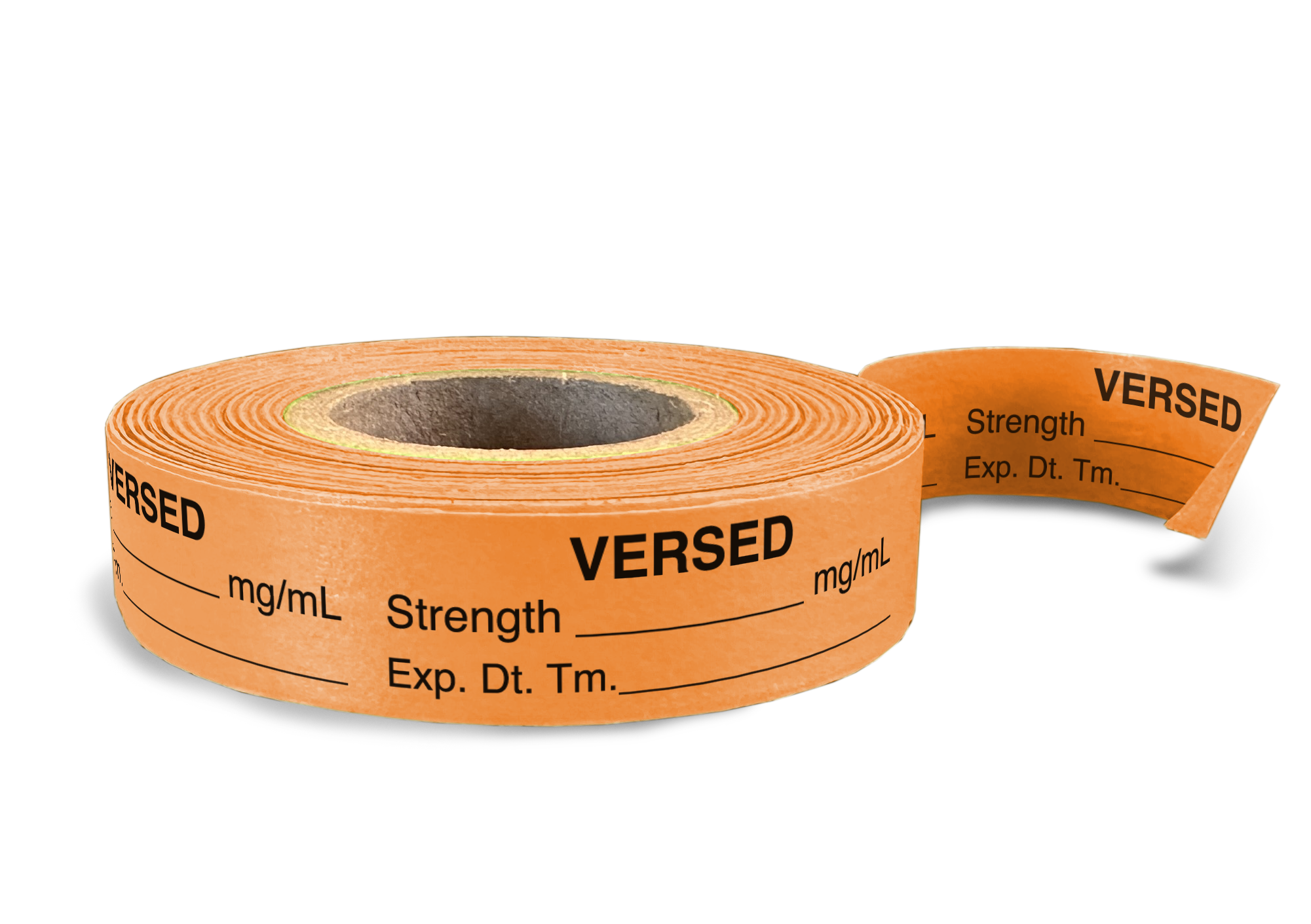 Versed Labeling Tape for Anesthesia: mg/mL Exp. Dt. Tm. - Orange - 1/2