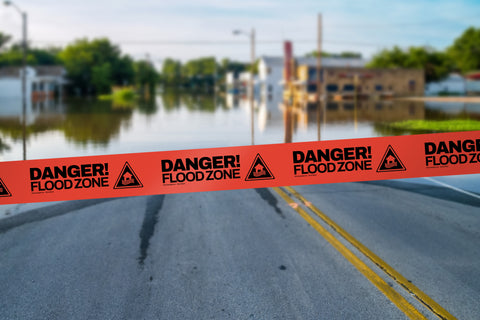 2" Weatherproof "Caution Disaster Area" Warning PVC Fluorescent Tape