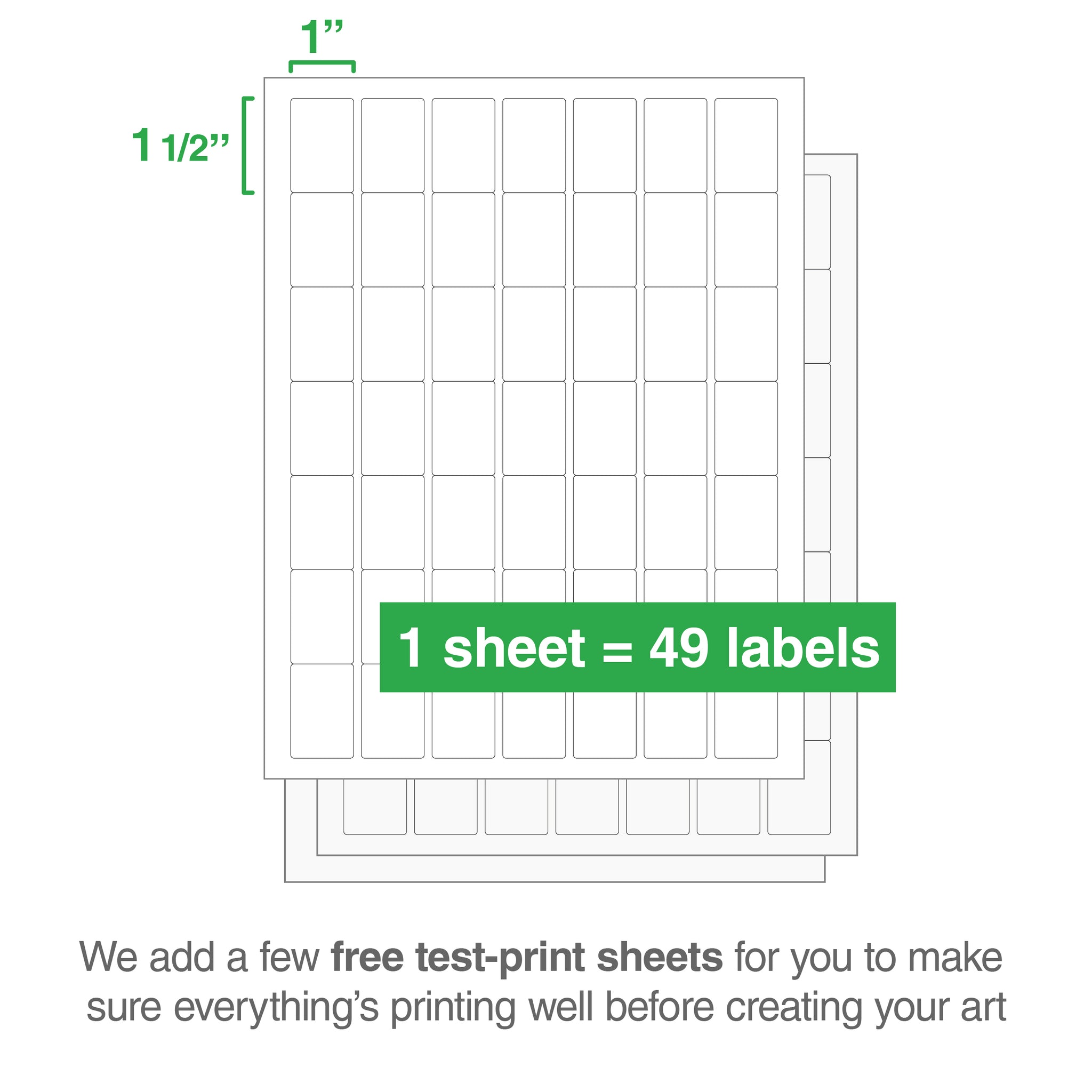 1 x 1.5 in Blank, Barcode Laser or Inkjet Printer Labels | 1225/ Pack