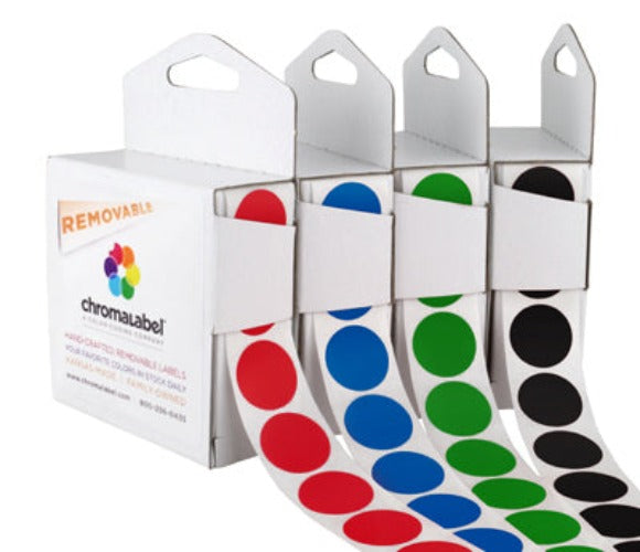3/4 Inch Color-Code Dot Stickers - 1,000 per Roll, Permanent Adhesive