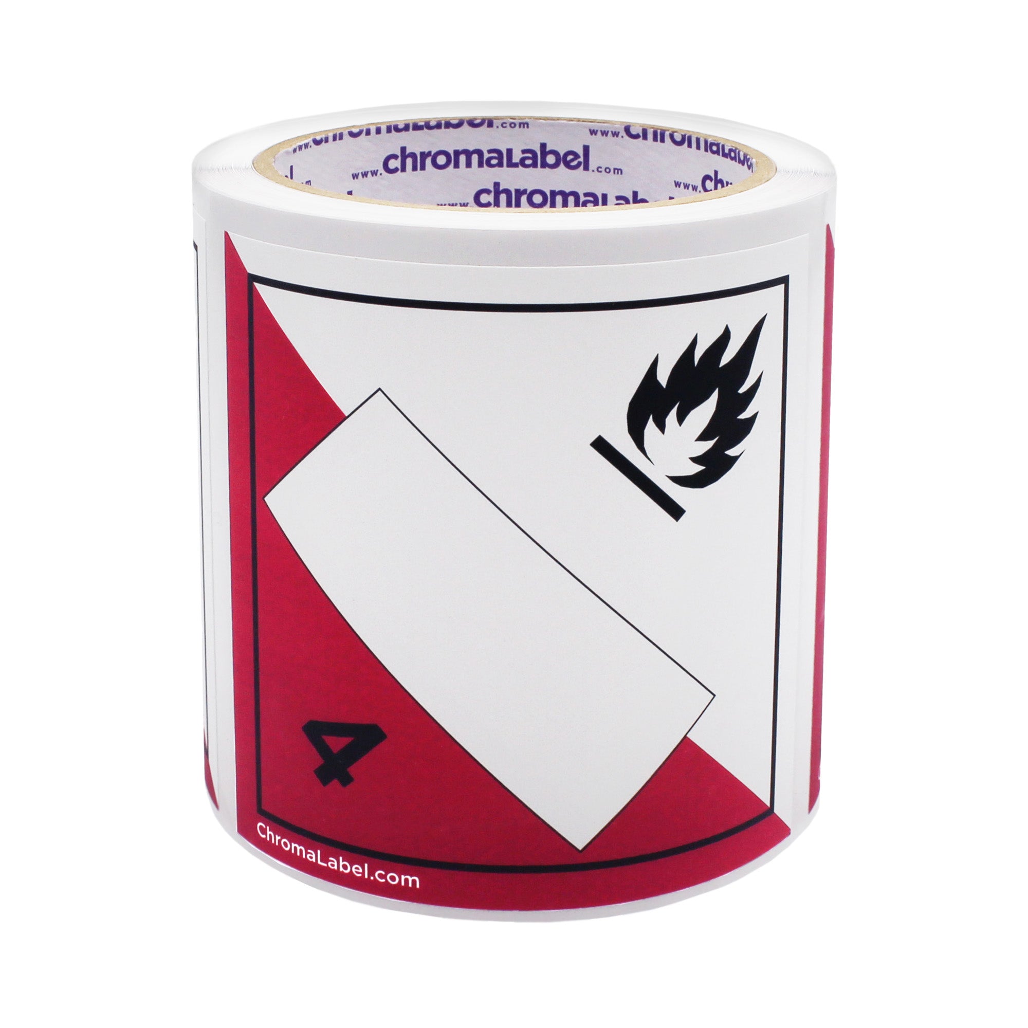 4" x 4" Permanent Durable Square D.O.T. Hazard Labels, Hazard Class 4