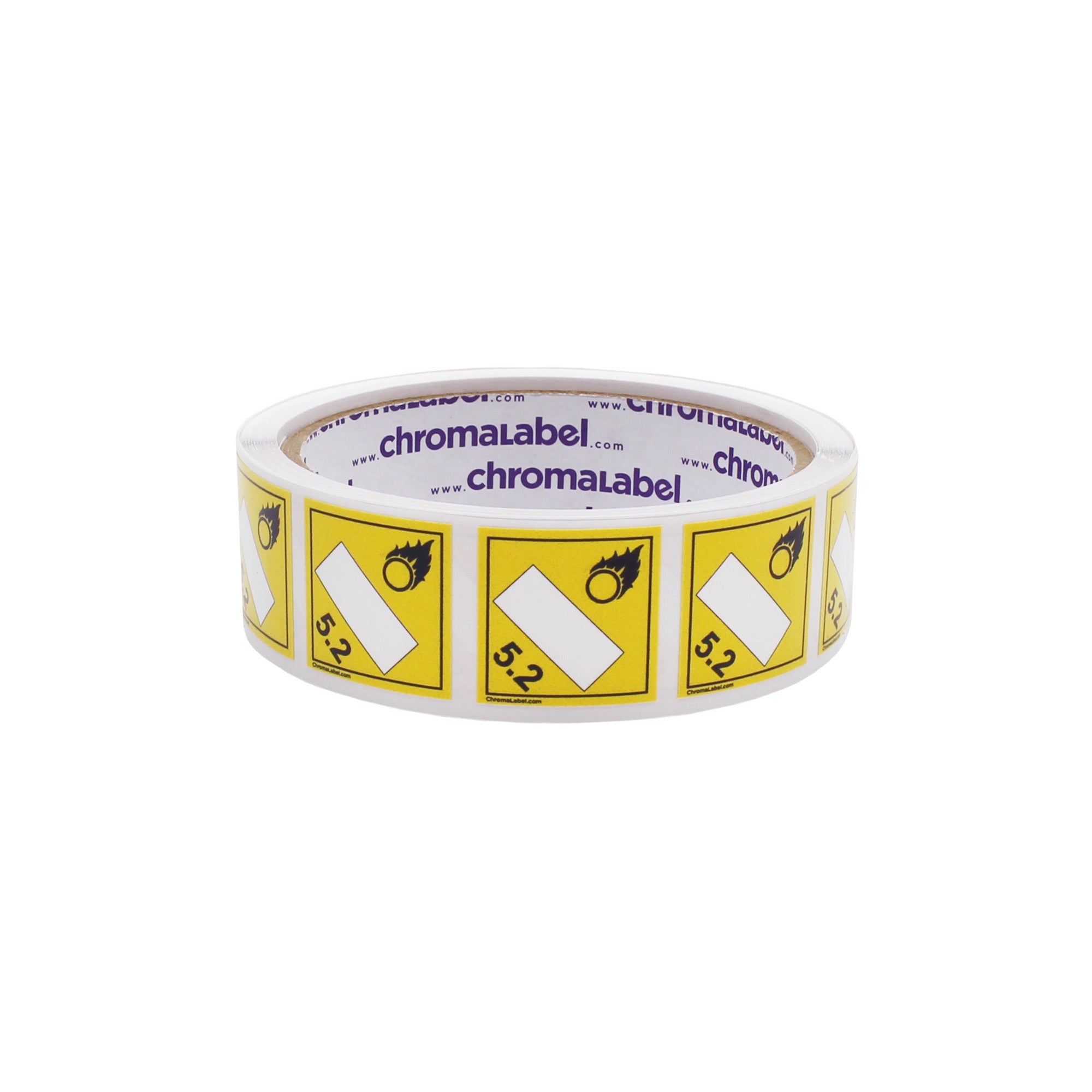 1" x 1" Permanent Durable D.O.T. Hazard Labels: Class 5.2 Blank, 250/R