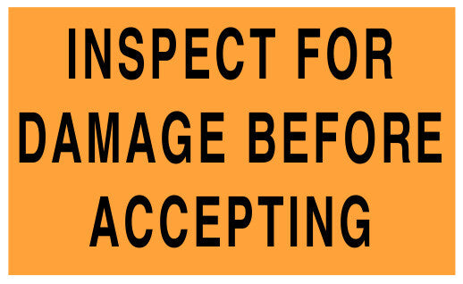 Shipping & Handling Labels "Inspect For Damage" (Bright Neon)