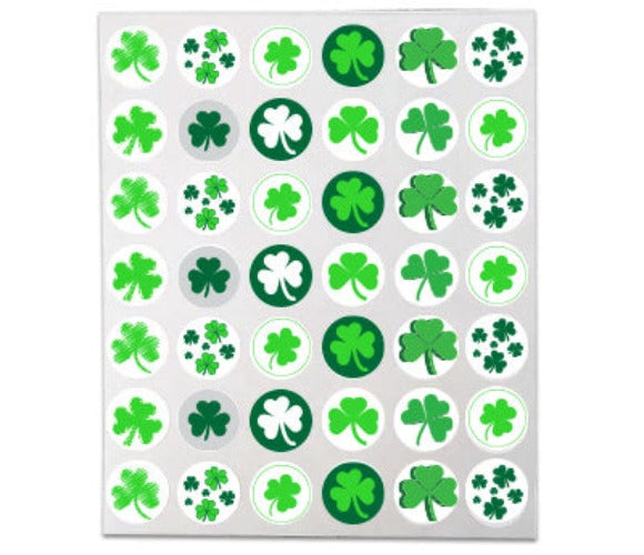 3/4" Shamrock Dot Sticker Pack: 840/Pack, Permanent Adhesive