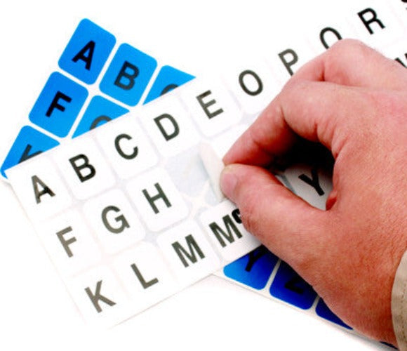 1" x 3/4" Square Alphabet Stickers, Choose 5 Colors for Sale
