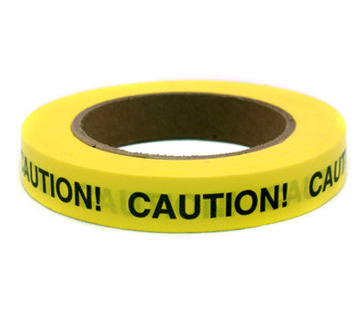 CAUTION! Imprinted 3/4" Sticky Tape, Removable Adhesive