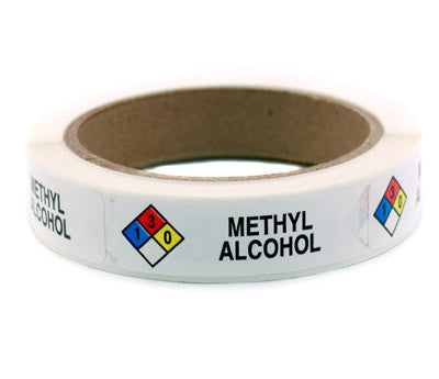METHYL ALCOHOL HMIG Label | 3/4 x 2-1/2" | Removable Paper Material